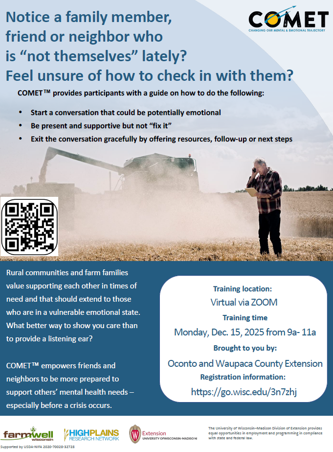 COMET Virtual Zoom Training – Extension Oconto County